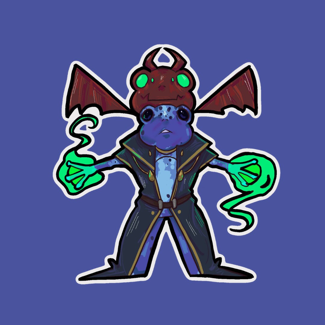 D&D Warlock Frog Sticker DND Warlock Fantasy Frog Sticker DND DND Frog ...