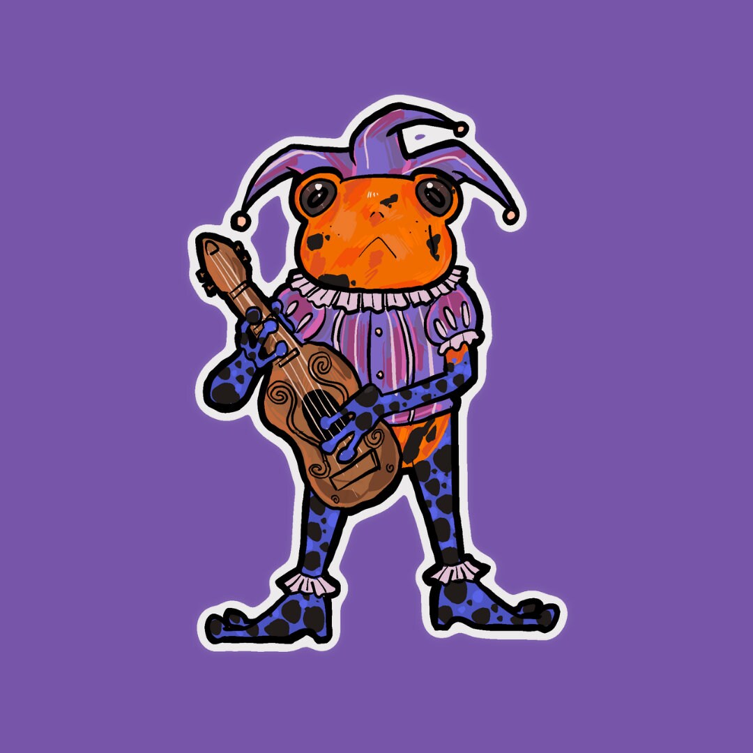 D&D Bard Frog Sticker DND Bard Fantasy Frog Sticker DND DND Frog - Etsy