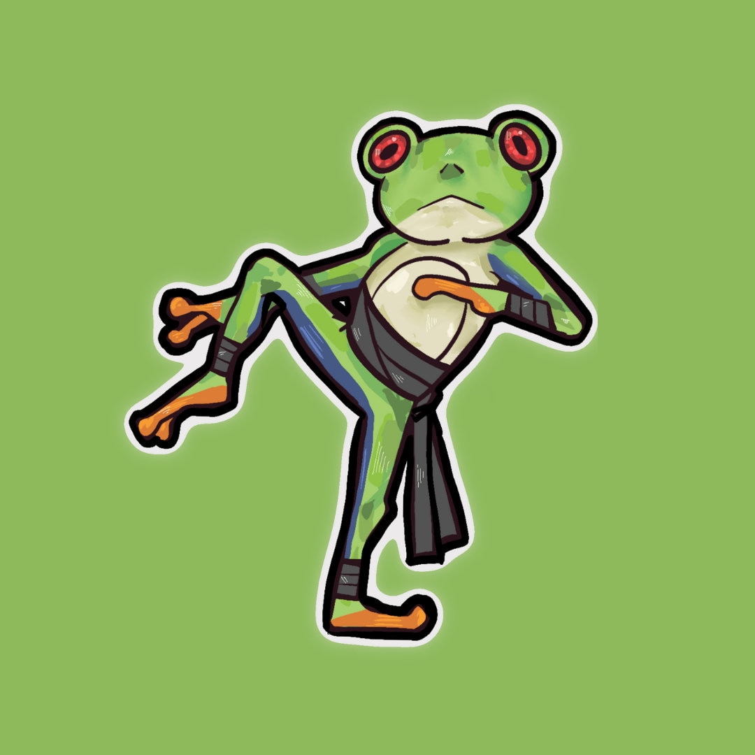 D&D Monk Frog Sticker DND Monk Fantasy Frog Sticker DND DND Frog - Etsy