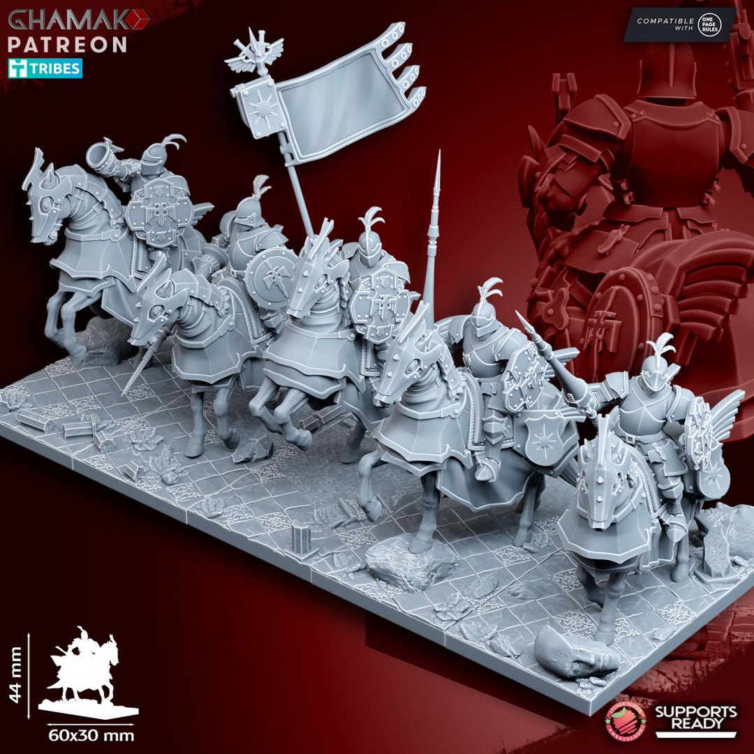 Empire Reiksguard Knights on Horse by Ghamak Fantasy AOS Sigmar Old ...