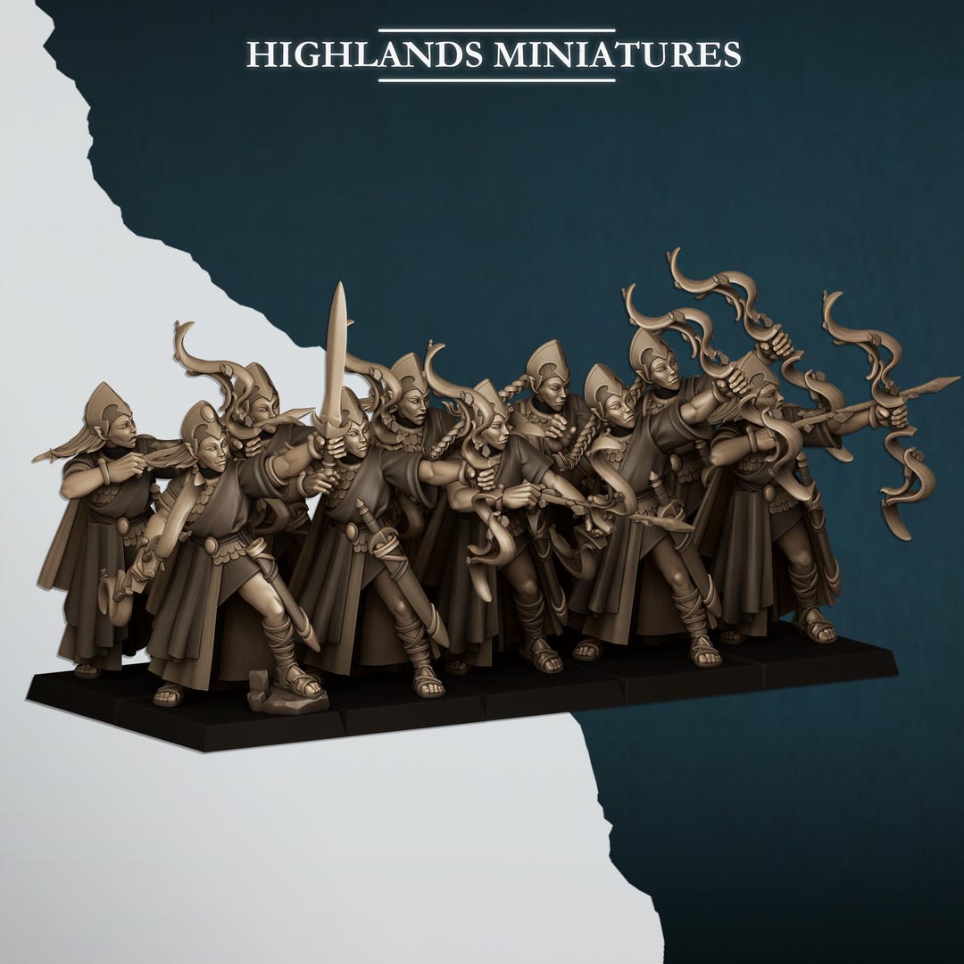 15x Aegean Elves Maidens by Highland Miniatures - AOS Sigmar - High ...
