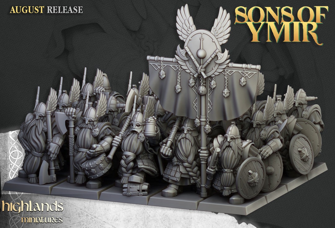 20x Dwarf Sons of Ymir Veterans di Highland Fantasy - Nani - Montagna ...