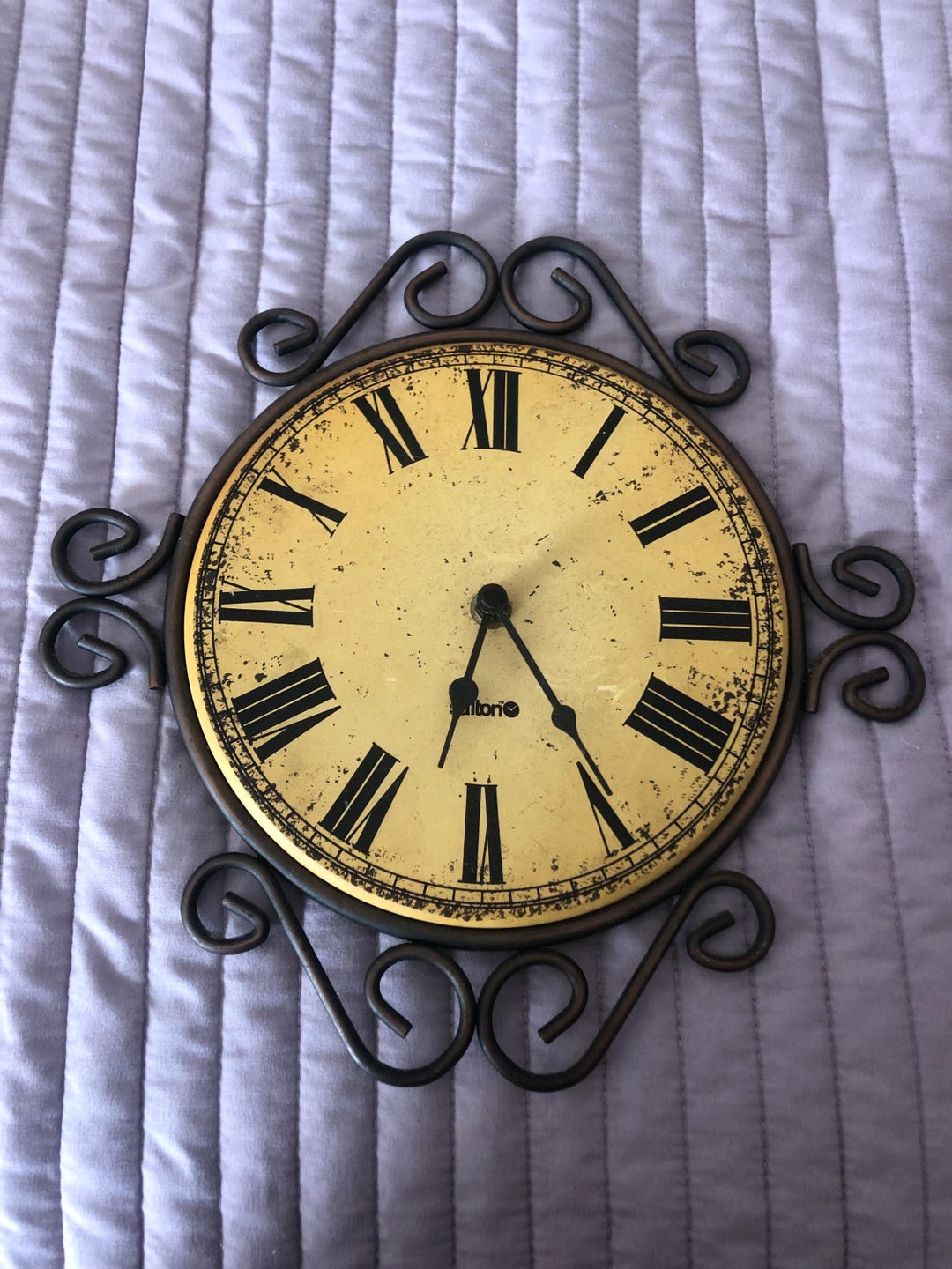 Vintage Metal Wall Clock - Etsy