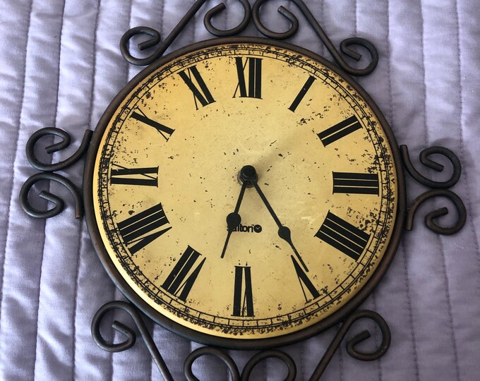 Vintage Metal Wall Clock - Etsy