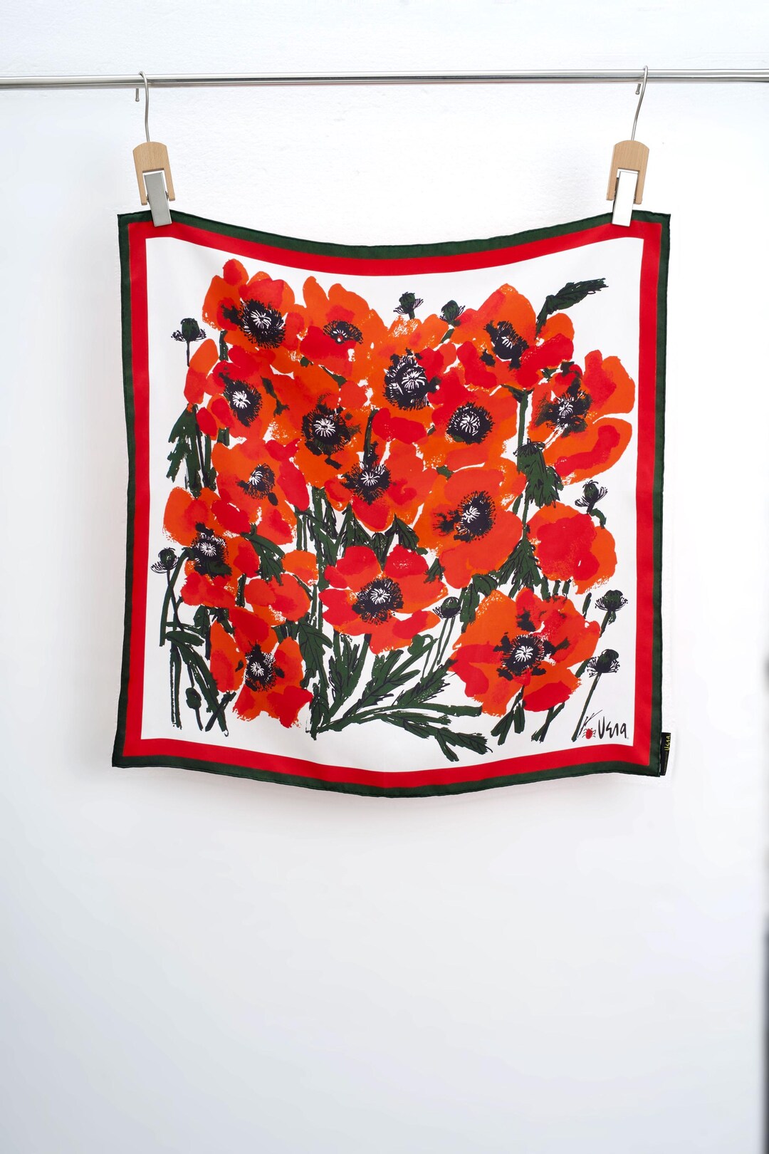 Poppies, 26 X 26, 100 Percent Silk, Hand Rolled, Vera Scarf - Etsy