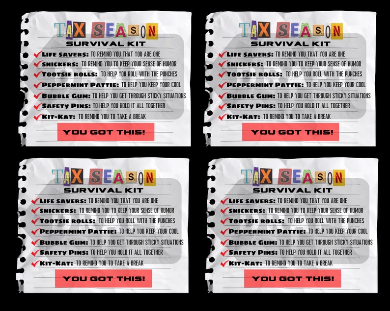 Tax Professional Survival Kit Gift Tag - CPA, Bookkeeper, Tax Season - Etsy