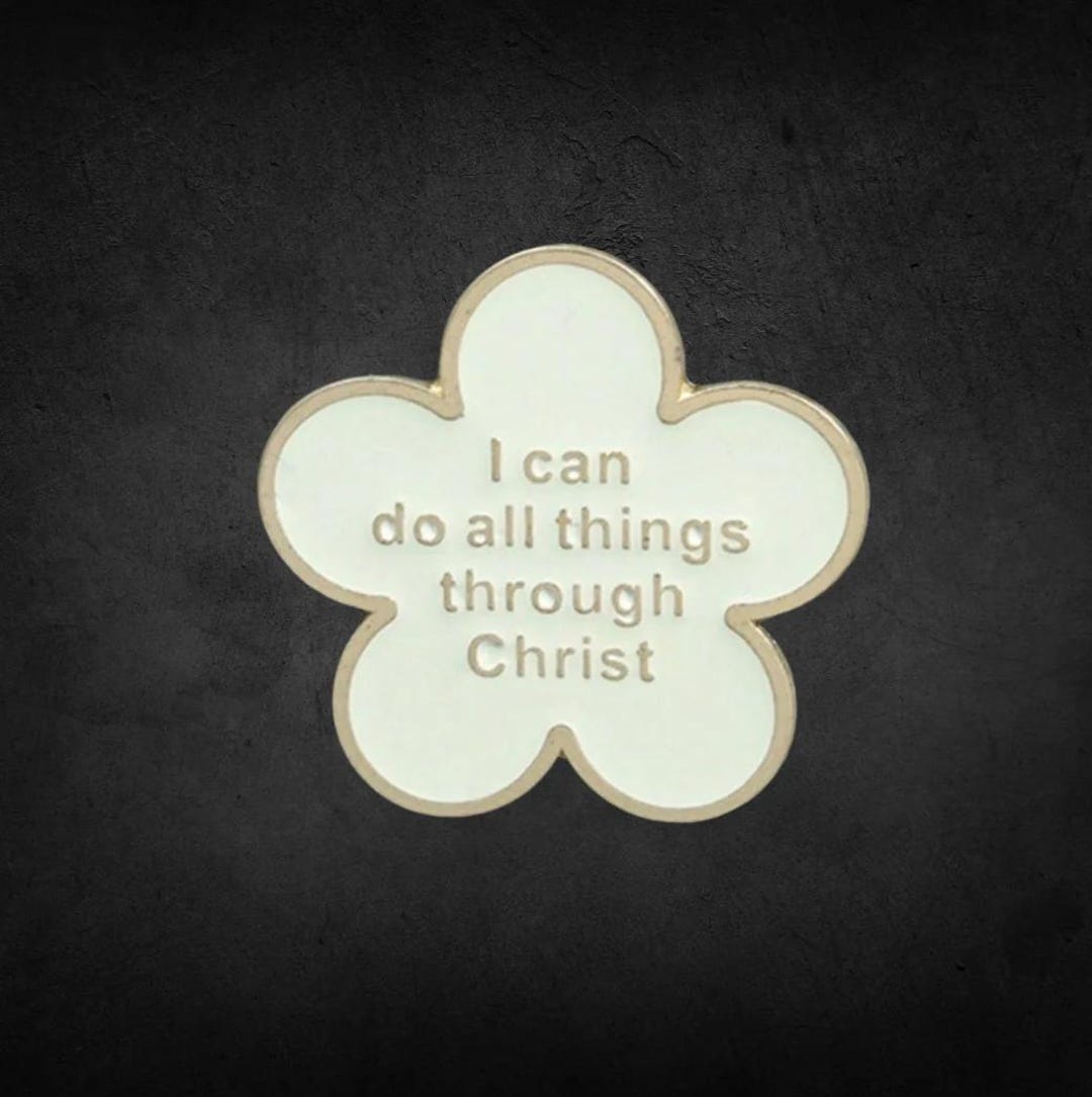 I Can Do All Things Lapel Pin - Blooming Flower Lapel Pin, Philippians ...