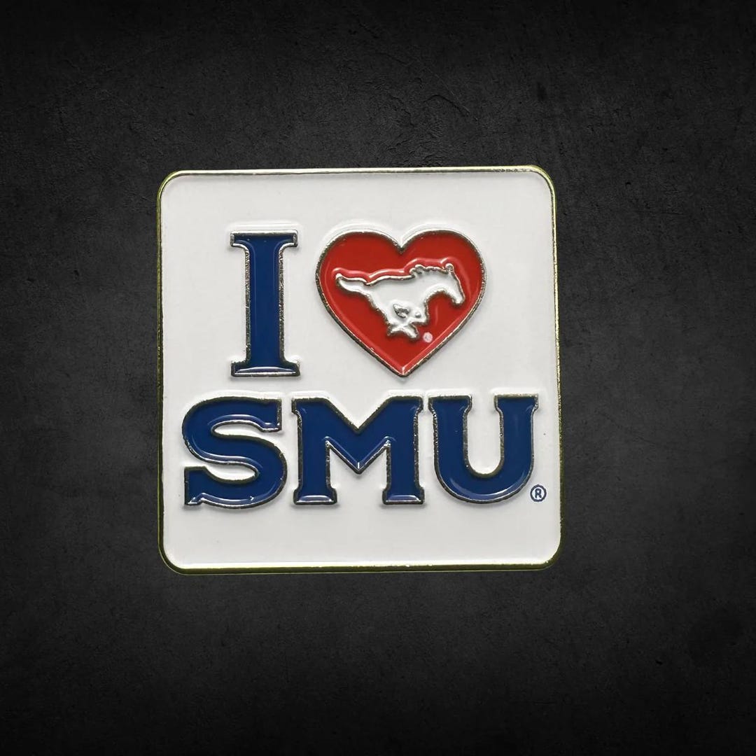 I Love SMU Lapel Pin - School Spirit Pin, Unique Lapel Pin, SMU Enamel ...
