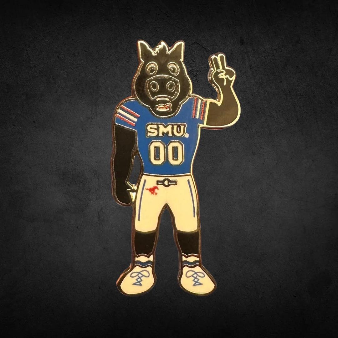 Pony up Lapel Pin - Peruna Football Lapel Pin, Black Stallion Pin, SMU ...