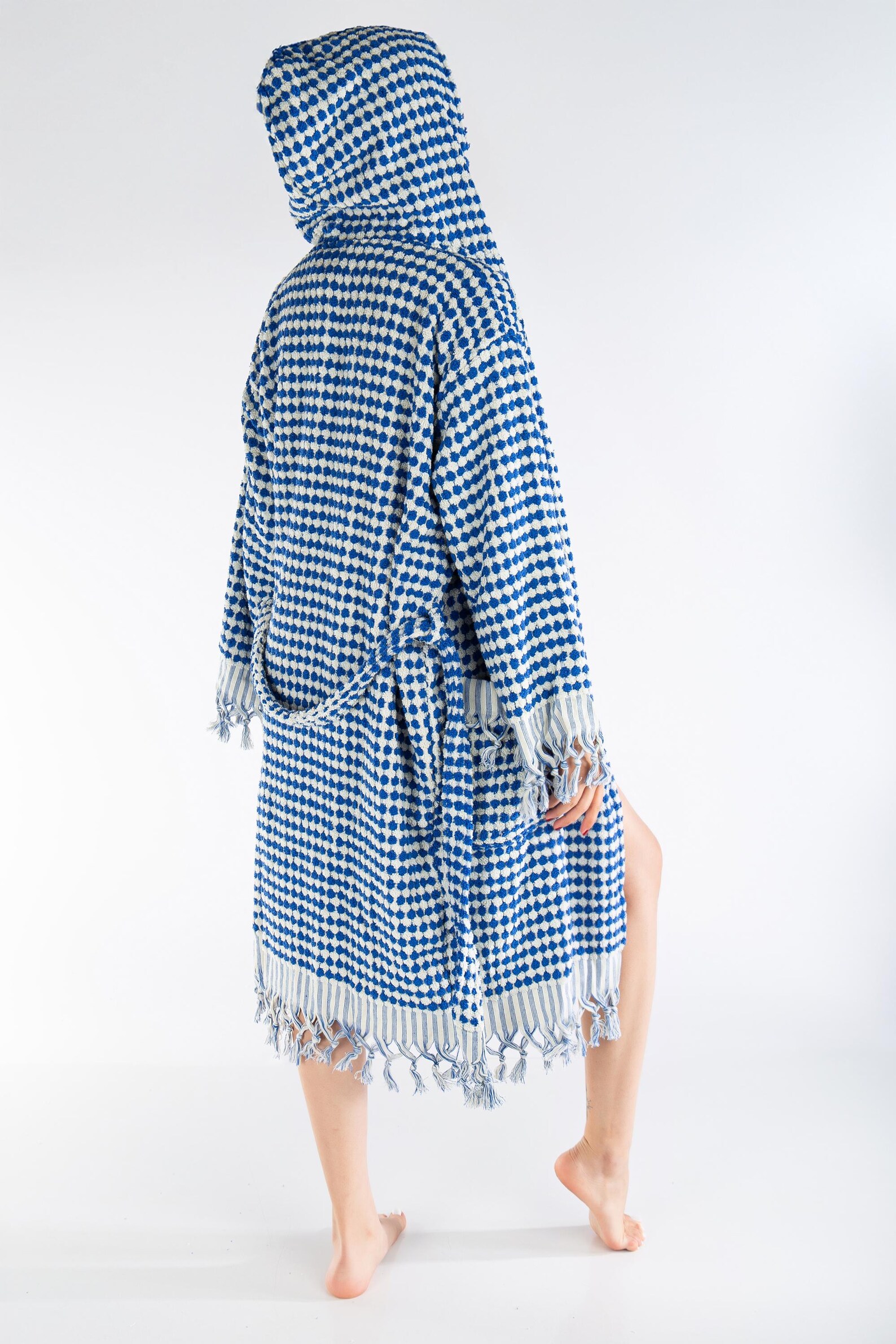 Handwoven Organic Cotton Bubble Bathrobe: Unisex Hooded Robe - Etsy