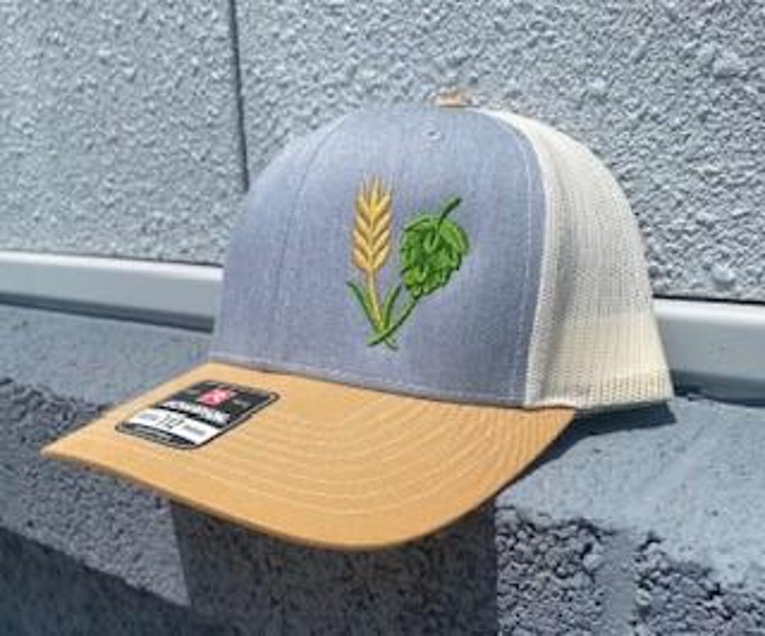Hops Barley Wheat Custom Richardson 112 Embroidered Baseball Hat Beer ...