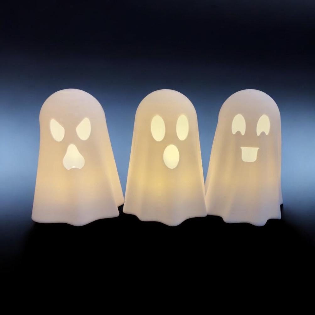 Spooky Ghost Trio With Tea Lights - Etsy