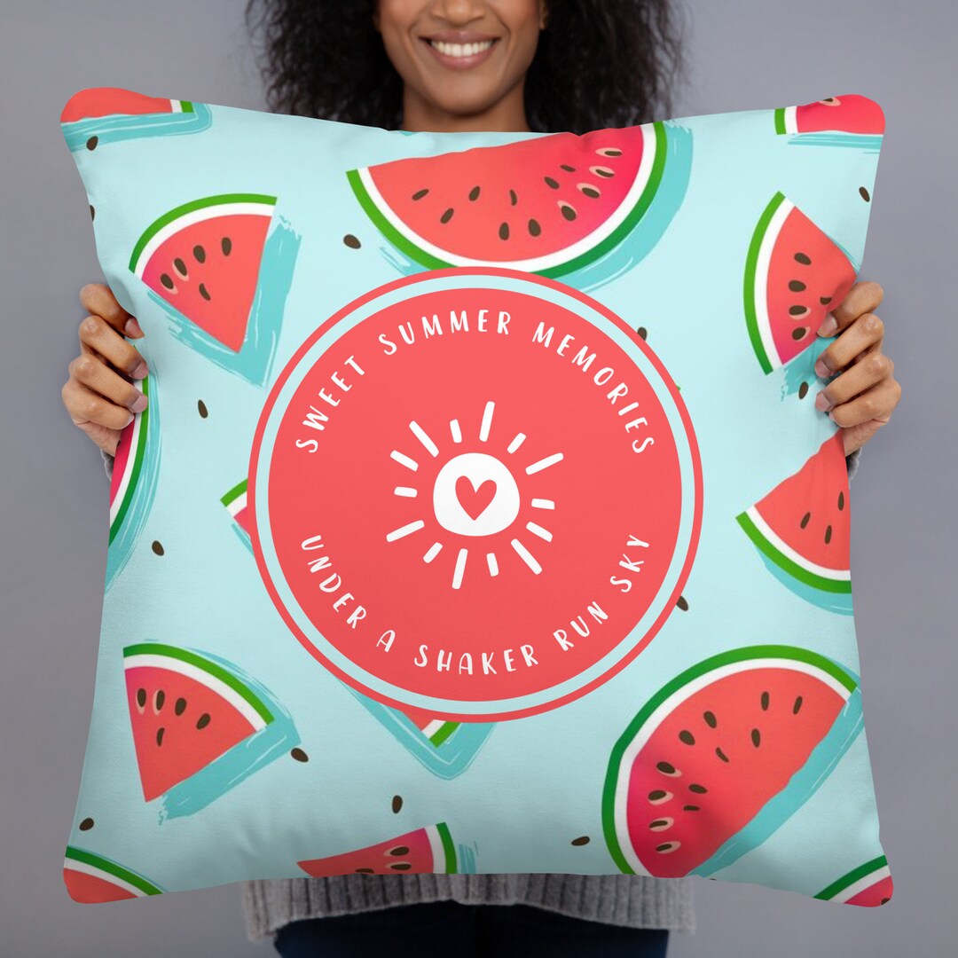 Personalized Sweet Summer Pillow, Watermelon Theme, Patio Decor, Bright ...