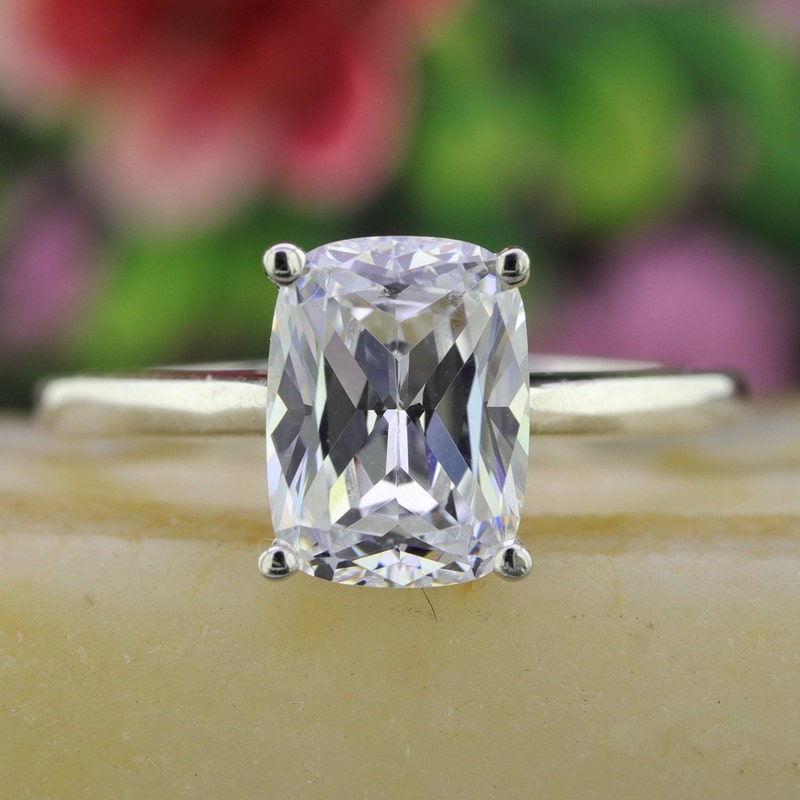 Cushion Cut 1 Ct Ring - Etsy UK