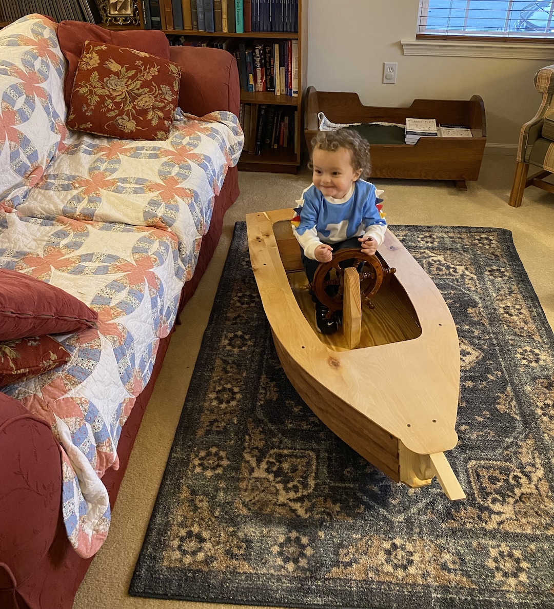 Wooden Rocking Boat for Toddler Ride on Toy Furniture Quality Family ...