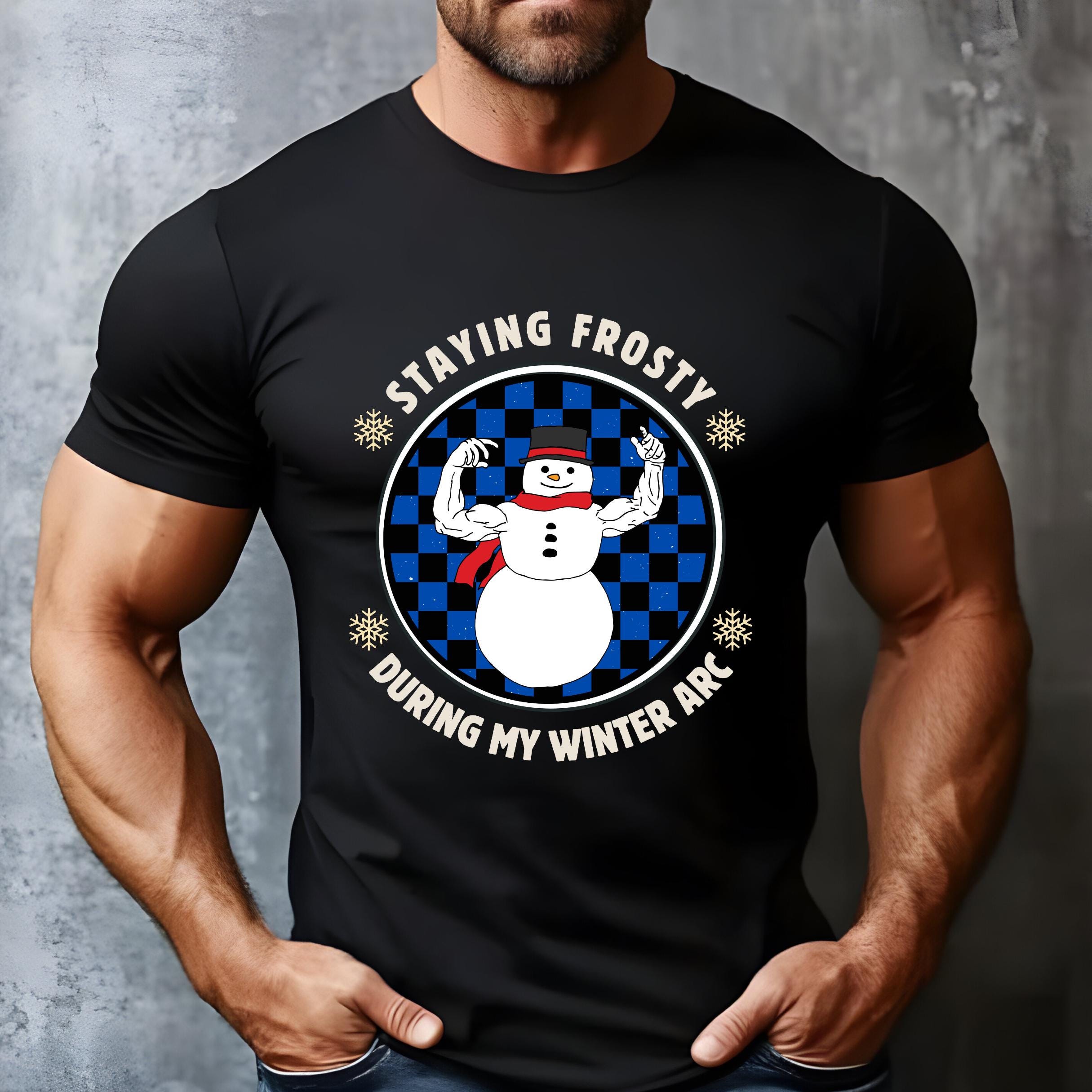 Snowman Winter Arc Fitness Shirt, Funny Christmas Frosty Lifting Tee ...