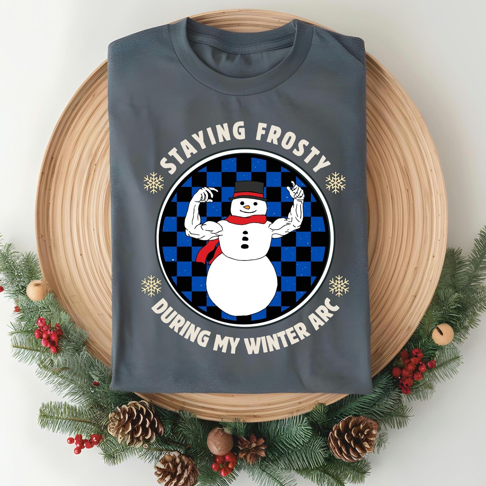 Snowman Winter Arc Fitness Shirt, Funny Christmas Frosty Lifting Tee ...