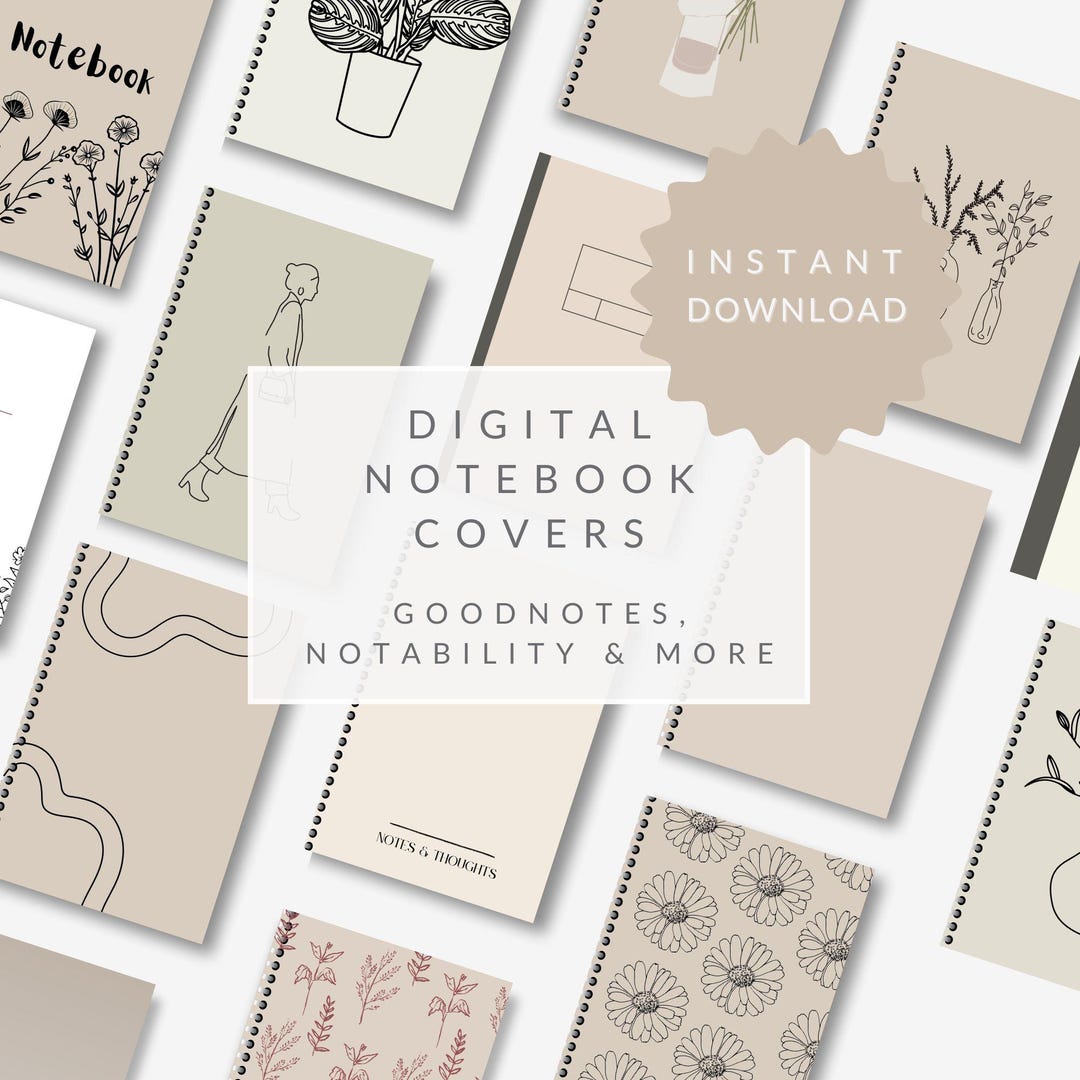 150 Notebook Cover BUNDLE, Goodnotes Digital Covers, Cute Digital ...