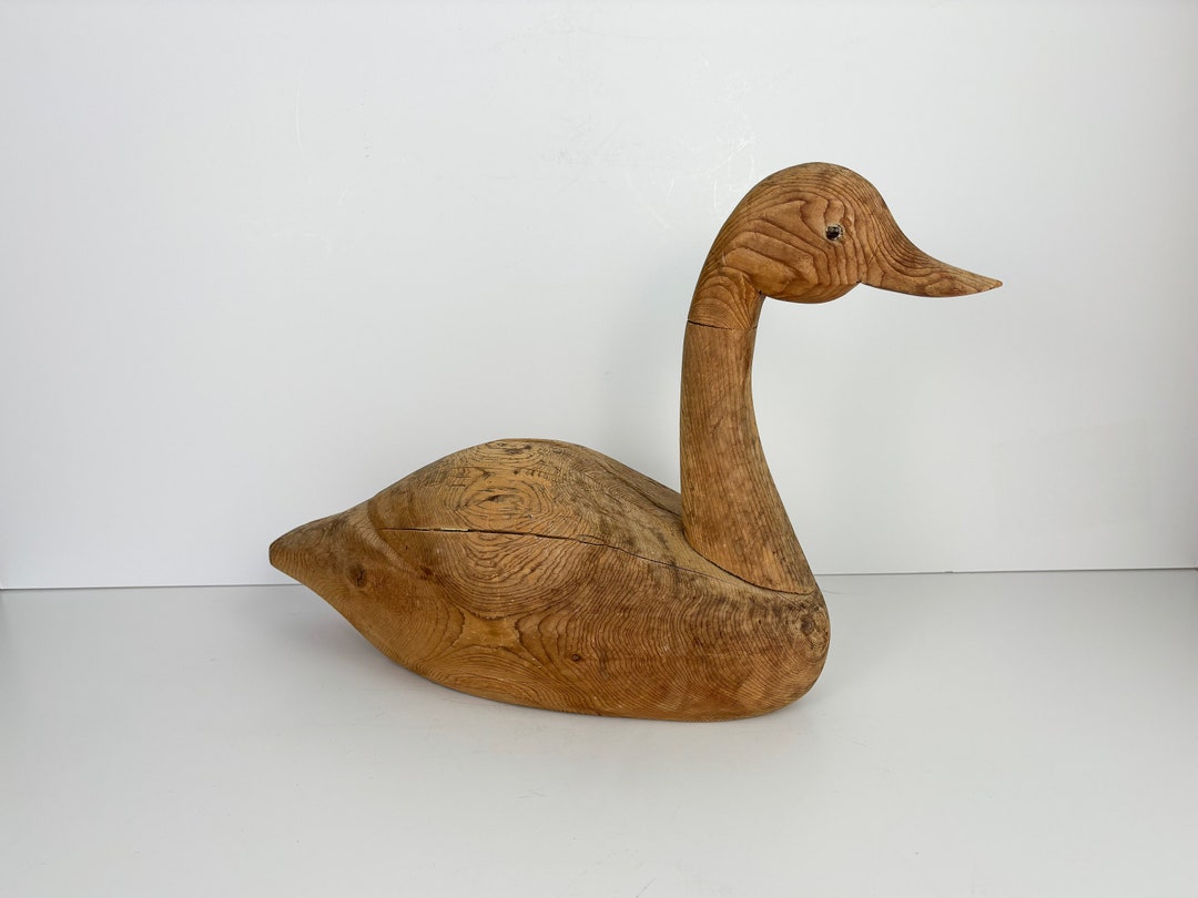 Large Unfinished Wood Goose Decoy, Hunter's Wooden Duck Carving ...