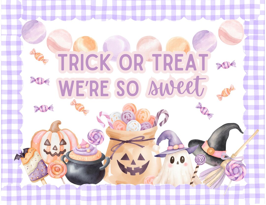 Halloween Bulletin Board Kit Door Decorating Trick or Treat Bulletin ...