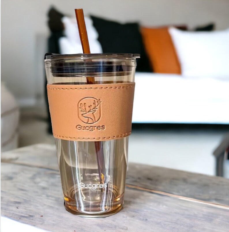 Personalized Glass Tumbler With Dome Lid. Custom 450ml Cup With Lid ...