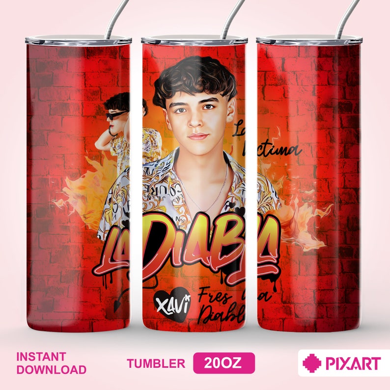 La Diabla and Xavi Tumbler Sublimation Wrap Png for Commercial Use ...