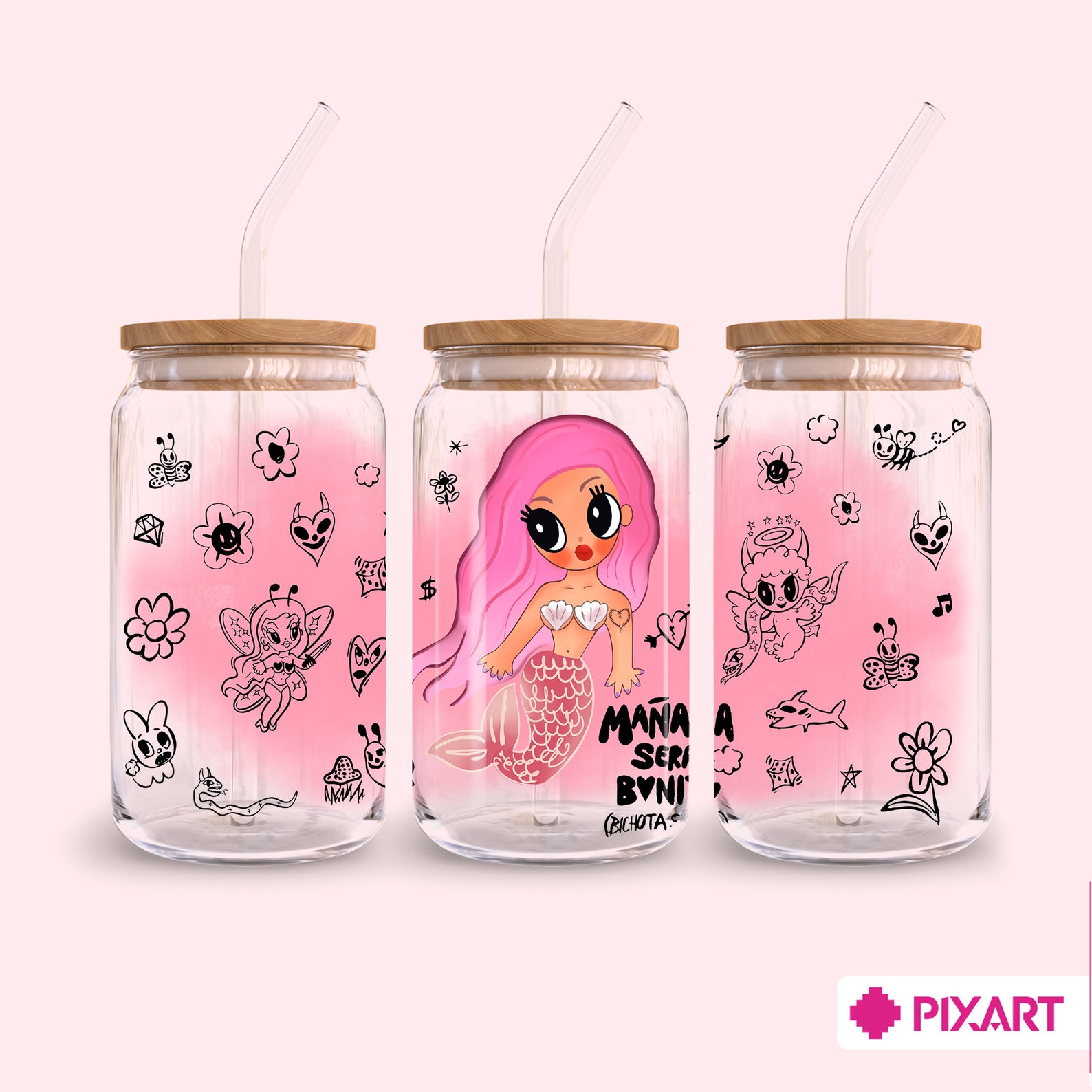 Karol G Contigo 16 Oz Glass Can Wrap PNG Tumbler Wrap No Quiero Vida Si ...