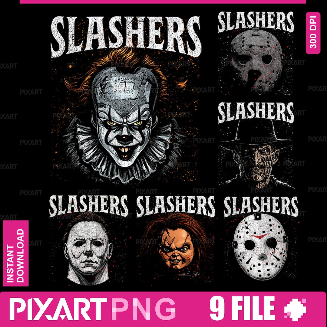 Horror Movie Killers PNG Bundle: Spooky Season Slasher Villains ...