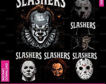 Horror Movie Killers PNG Bundle: Spooky Season Slasher Villains ...