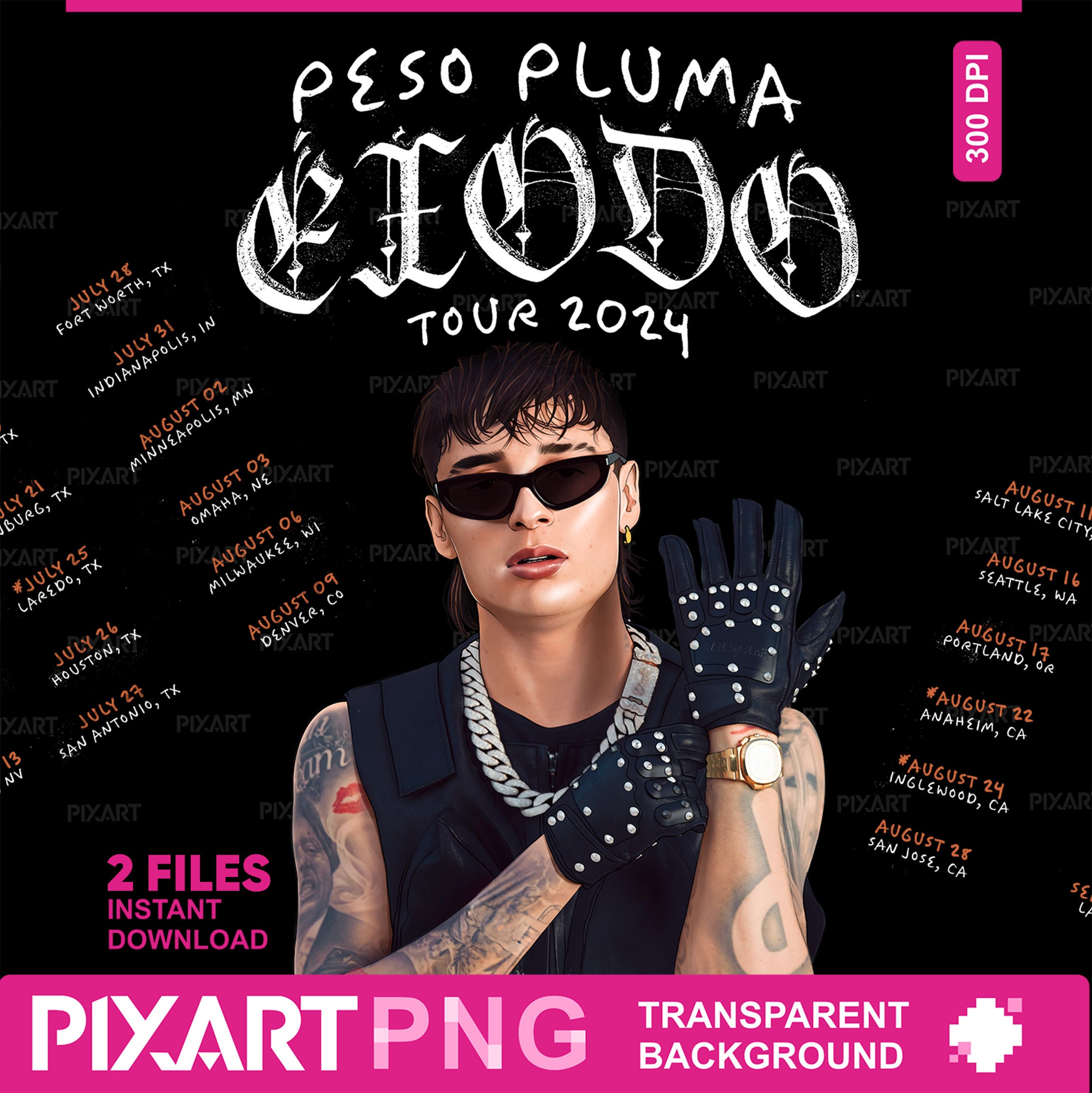 Peso Pluma Exodo Tour 2024 Shirt PNG, Peso Pluma 2024 Concert Fan Png ...
