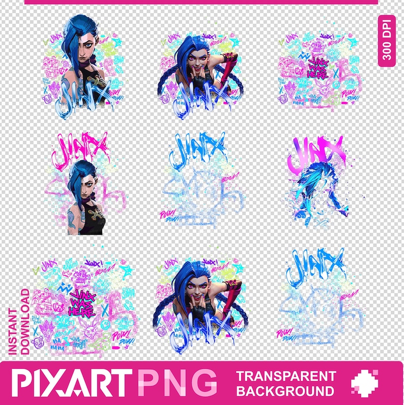 Jinx Graffiti PNG: League of Legends Clipart (digital Download) - Etsy