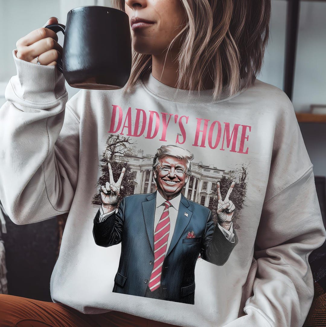 Daddys Home White House Pink Trump 2024 Png Shirt, Preppy & Edgy MAGA ...