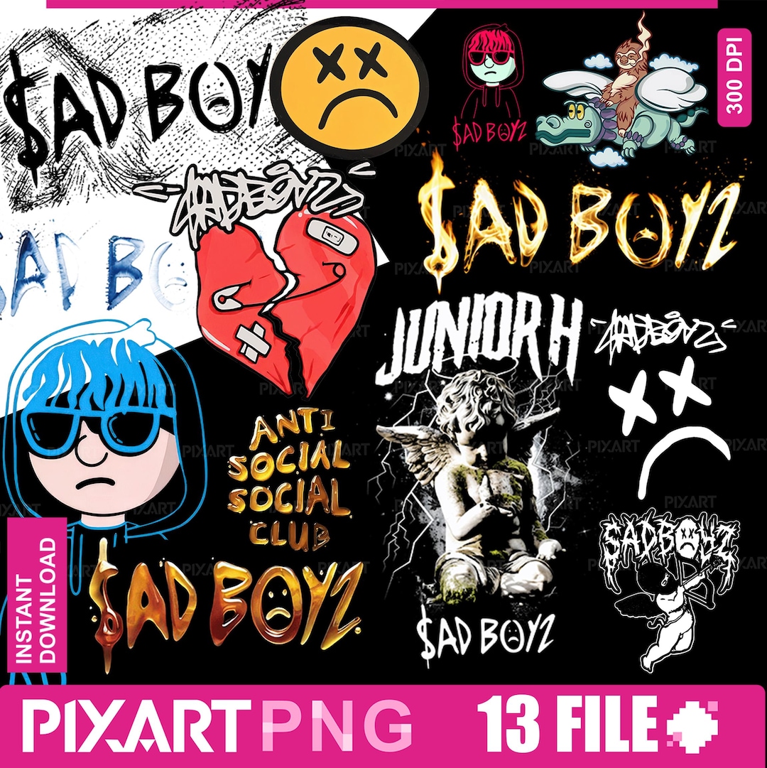 Sad Boyz Junior H PNG Bundle: Cricut & Sublimation Designs (digital ...