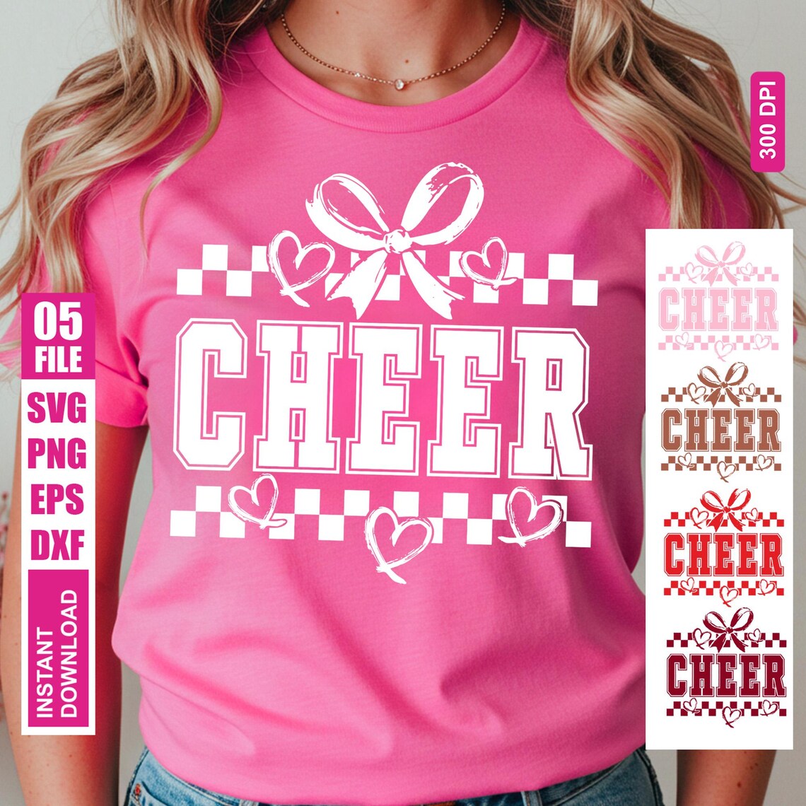 Retro Cheer SVG PNG: Coquette Bow, Cheerleader Cut File (digital ...