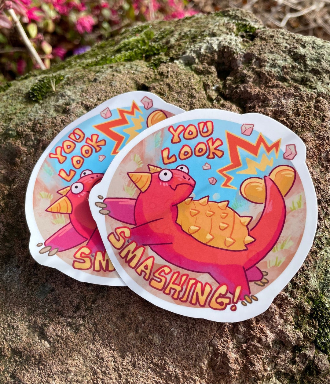 Ankylosaurus Waterproof Vinyl Sticker you Look SMASHING - Etsy