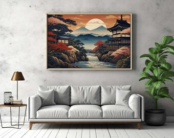 The Great Wave ,fuji Mountain Landscape, Japanese Printable Wall Art ...