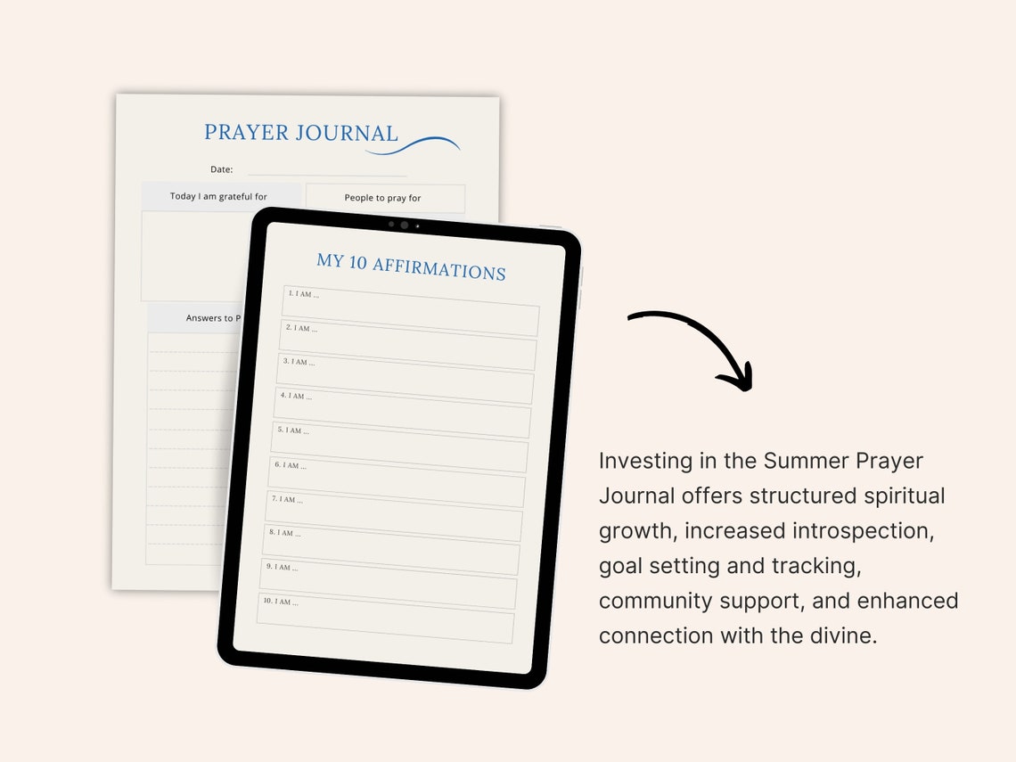 Summer Prayer Journal Digital Printable Planner Template for Reflection ...