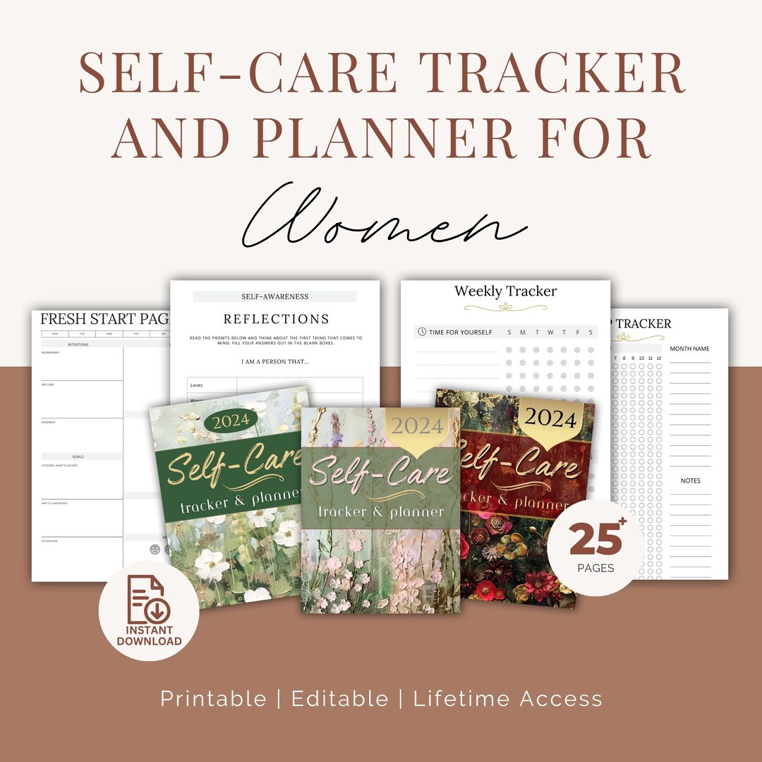 Self-care Planner for Women: Editable Canva Template (digital Download ...