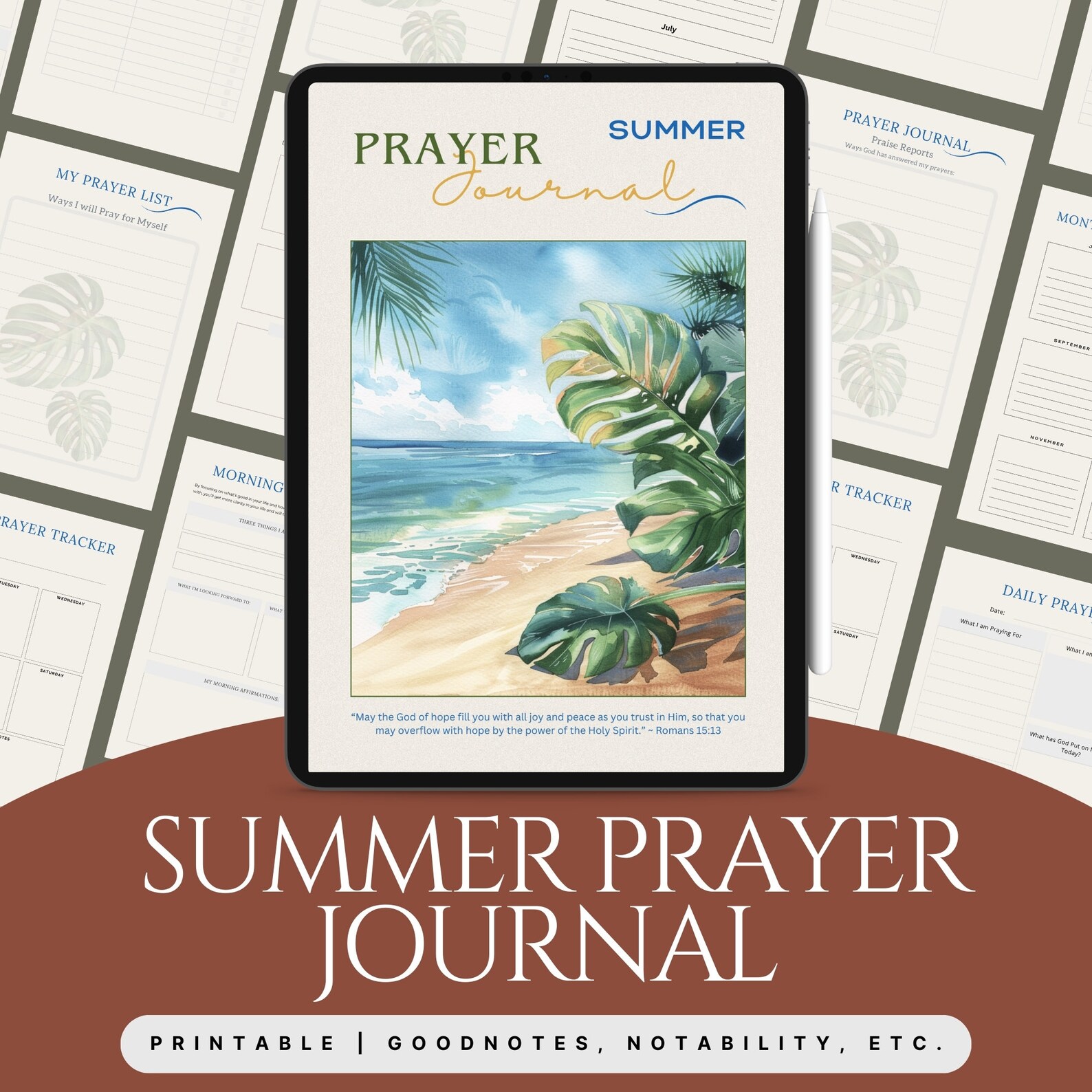 Summer Prayer Journal Digital Printable Planner Template Guide for ...