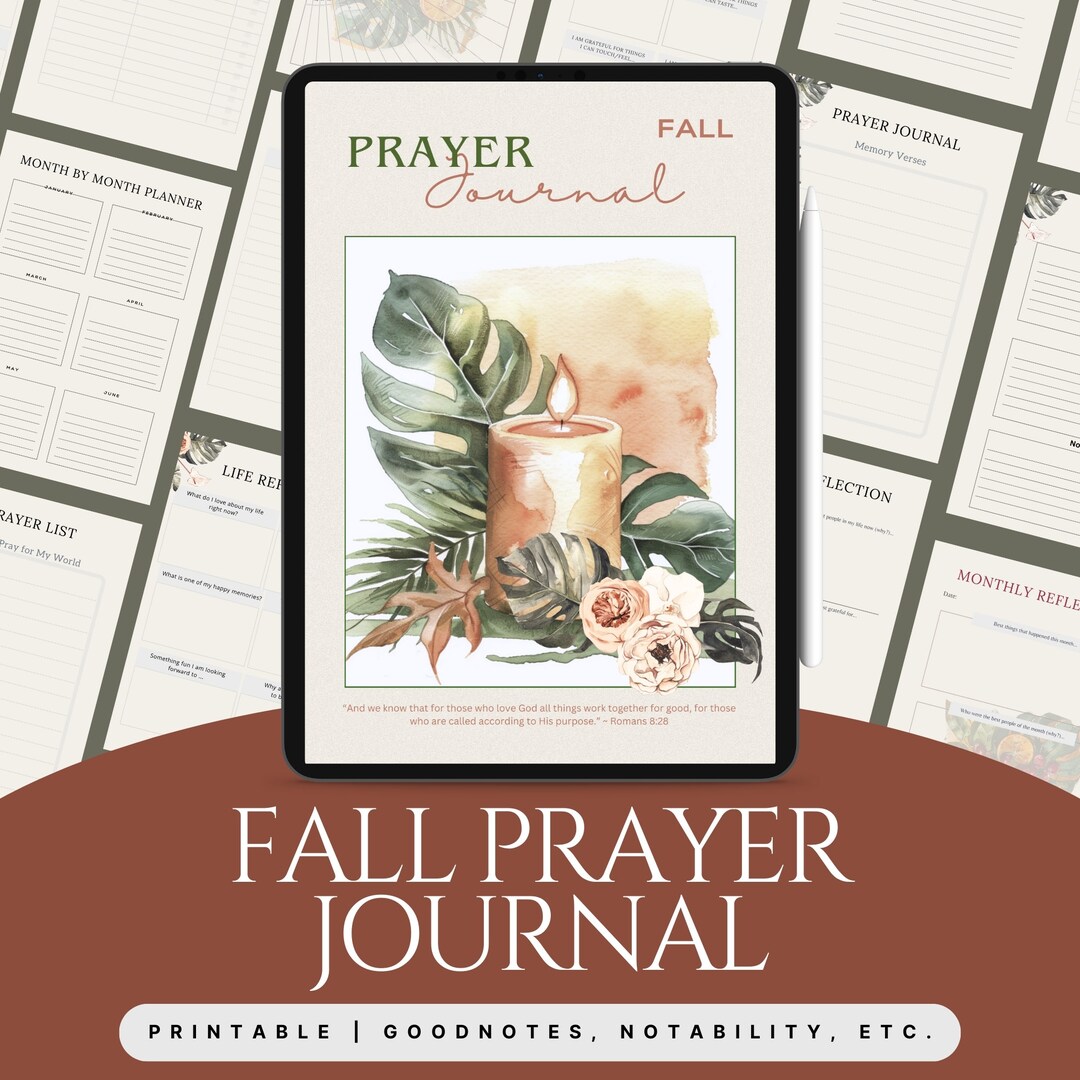 Fall Prayer Journal Digital Printable Planner Template Guide for ...