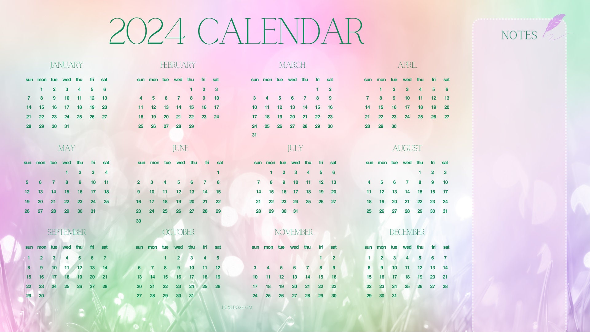 2024 Seasonal Desktop Calendar Wallpaper Spring, Summer, Fall and ...