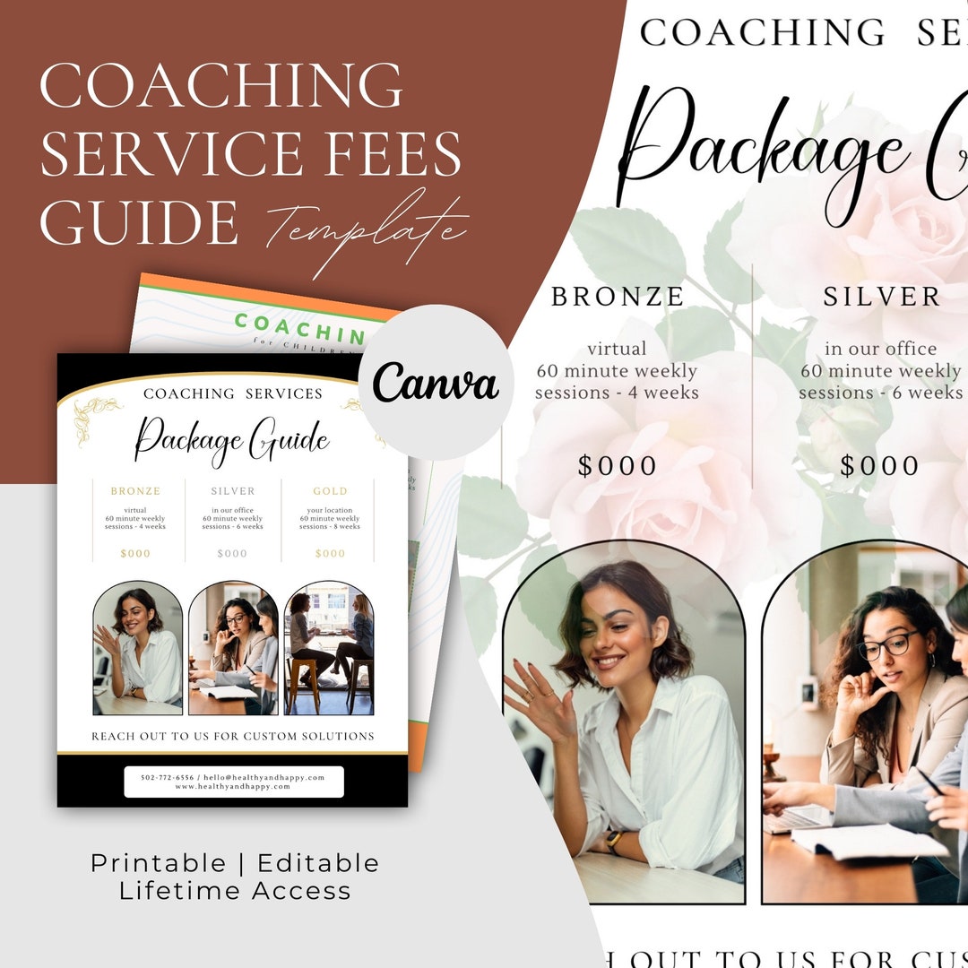 Luxury Luxe Coaching Service Fees Guide Digital Elegant Editable Canva ...