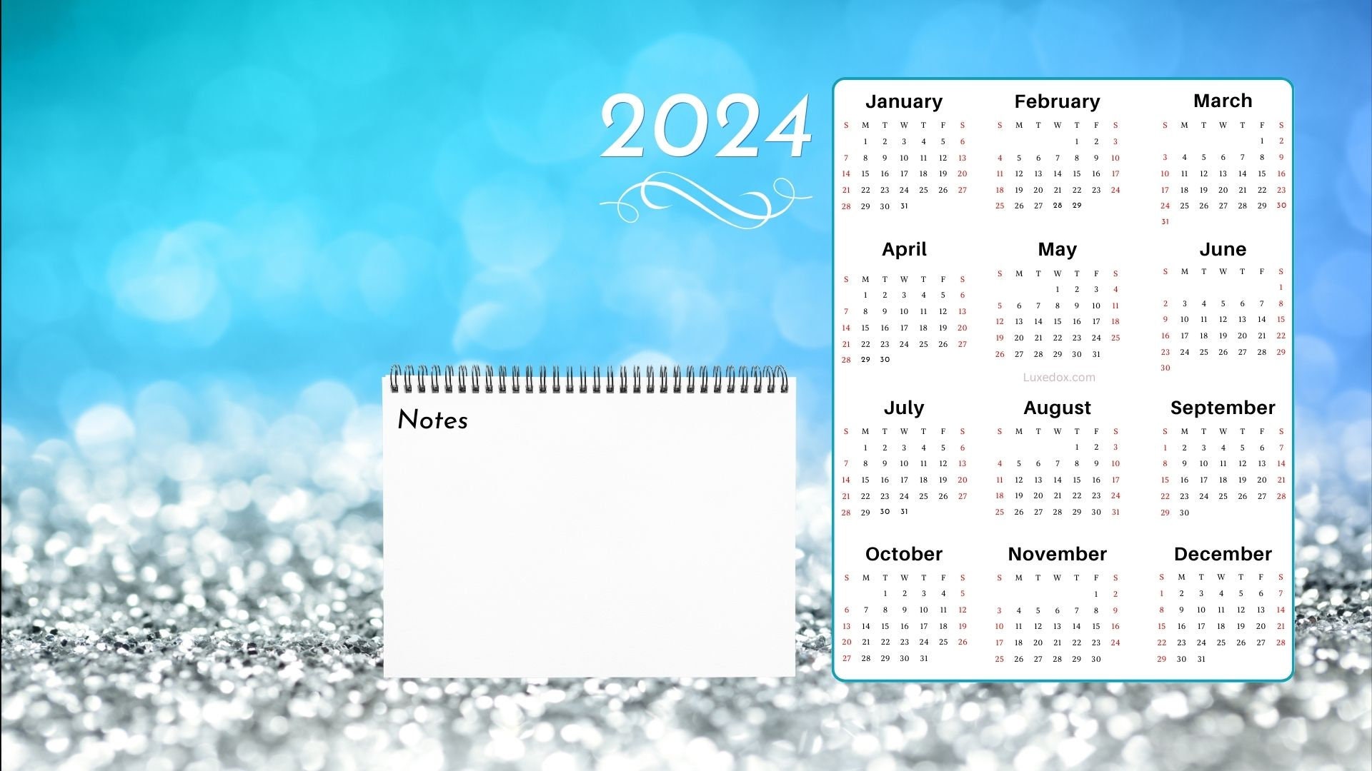 Elegant Luxury Desktop Wallpaper Calendar Bundle of 22 - 2024 Beautiful ...