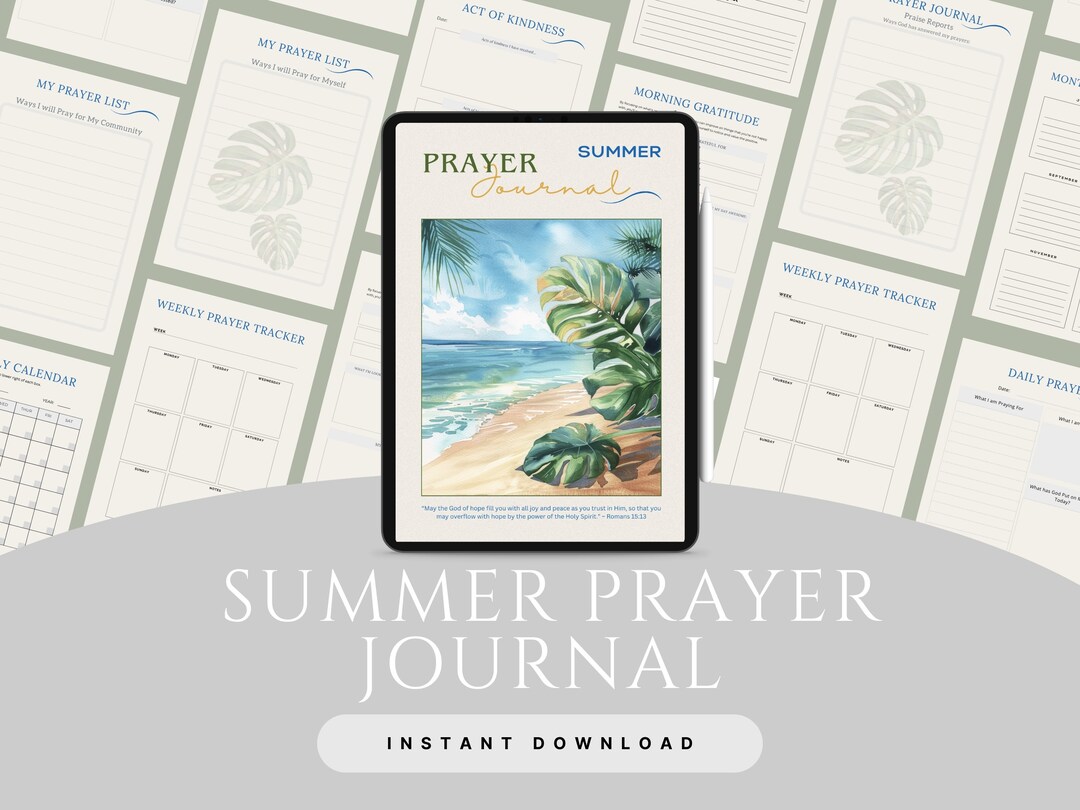 Summer Prayer Journal Digital Printable Planner Template for Reflection ...