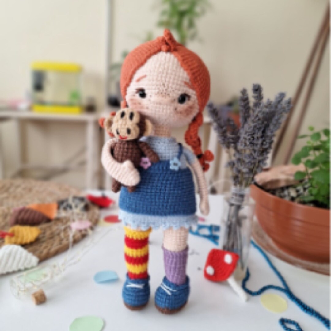 Pippi and Monkey Amigurumi Crochet, Unique Feminist Gift for Women's ...