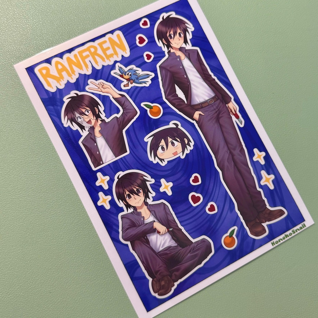 Ranfren Sticker Sheet - Satoru Tsukada | 5”x7” | Laminated Sticker - Etsy
