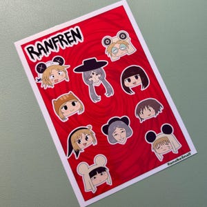 Ranfren Sticker Sheet Side Characters 5x7 Laminated Sticker - Etsy