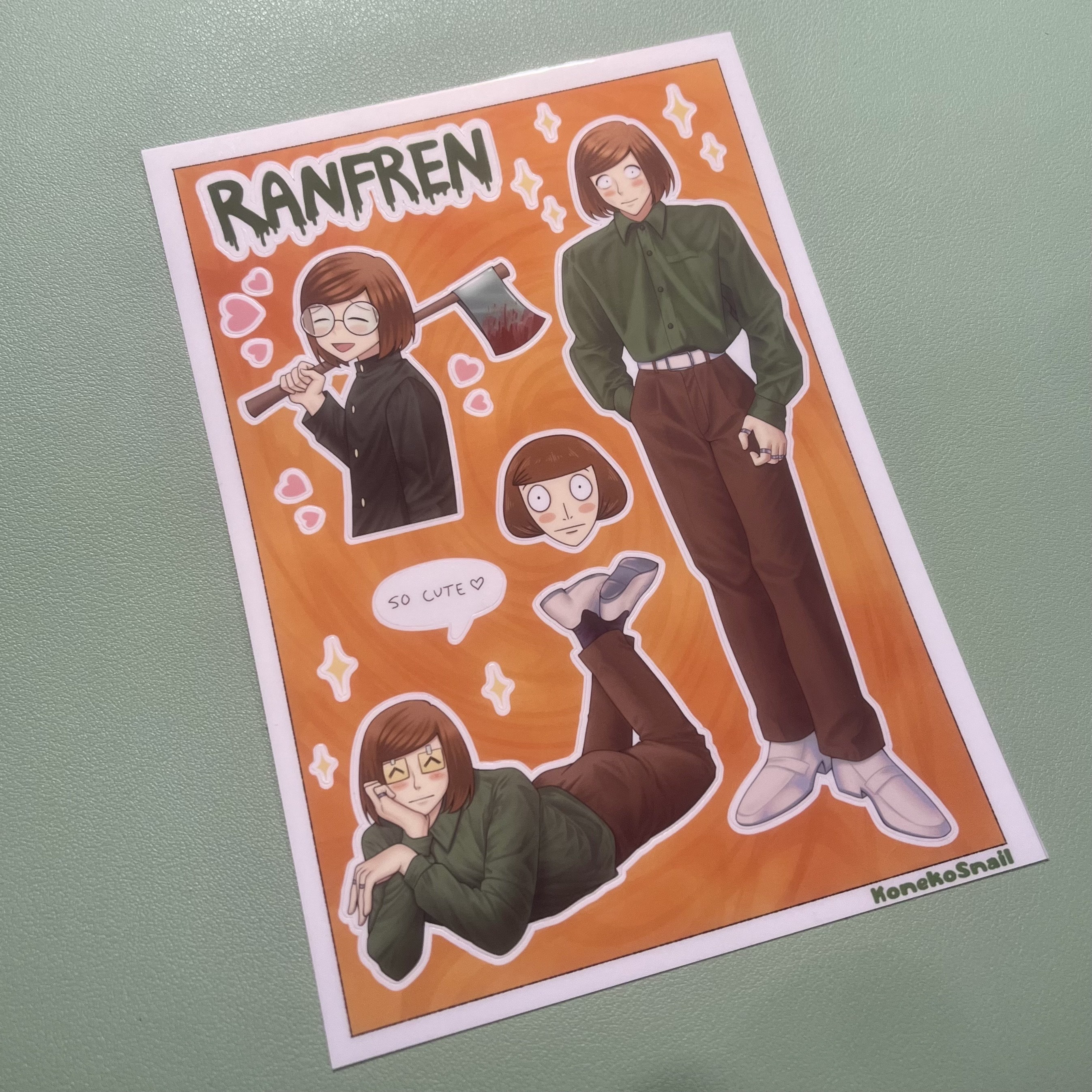 Ranfren Sticker Sheet Luther Von Ivory 5x7 Laminated UV Resistant ...