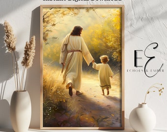 Follow Me Jesus, Jesus Walking Art, Bible Art, Christian Art, Jesus ...
