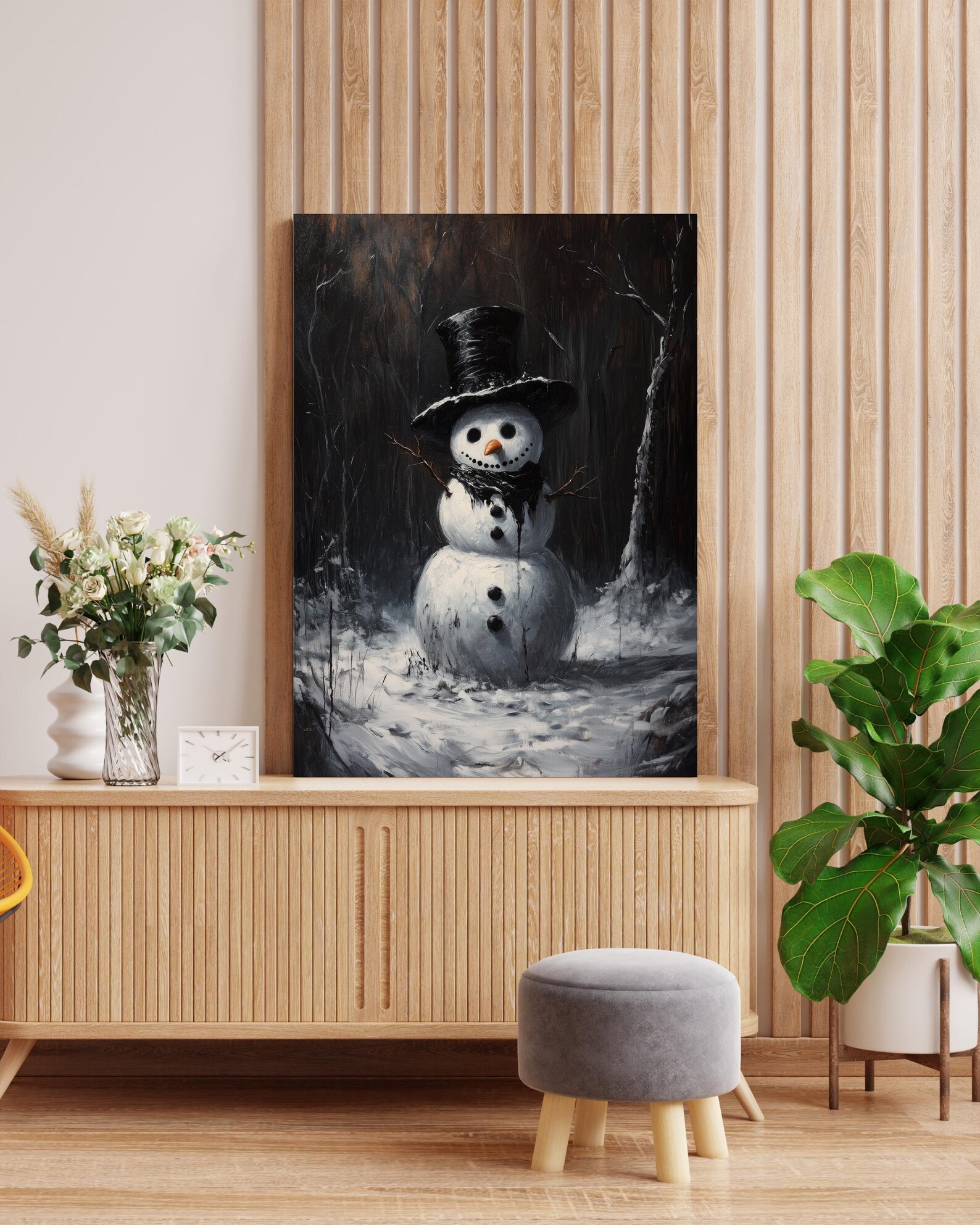 Gothic Snowman Printable Wall Art: Dark Academia Decor (digital ...